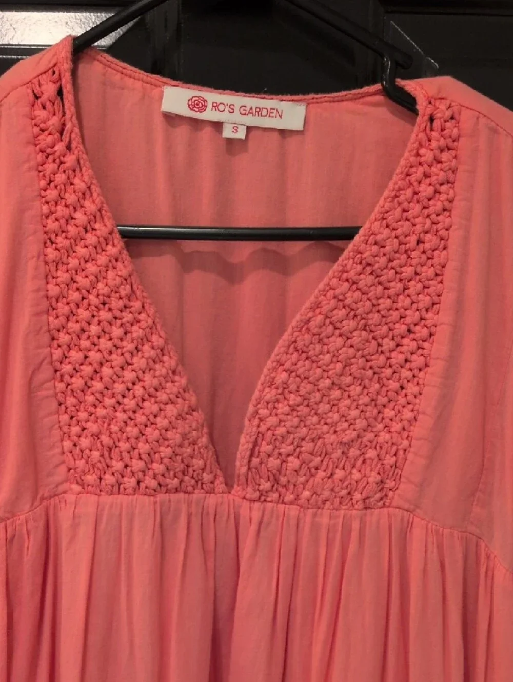 Ro's Garden | Dresses | Flawed Ros Garden Coral Pink Maxi Dress With ...